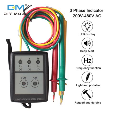 diymore sp8030 non contact phase sequence detector ac 60~600v non