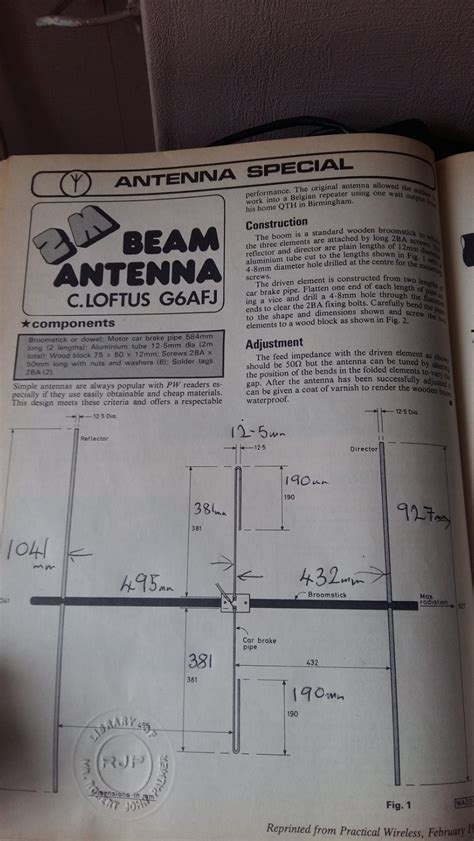 Pw 3 Ele Yagi Antenna For Ham Radio Nry Antenna Diagram Wb3ayw