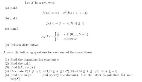 solved let x be a r v with a p d f fx x c 1 22 x