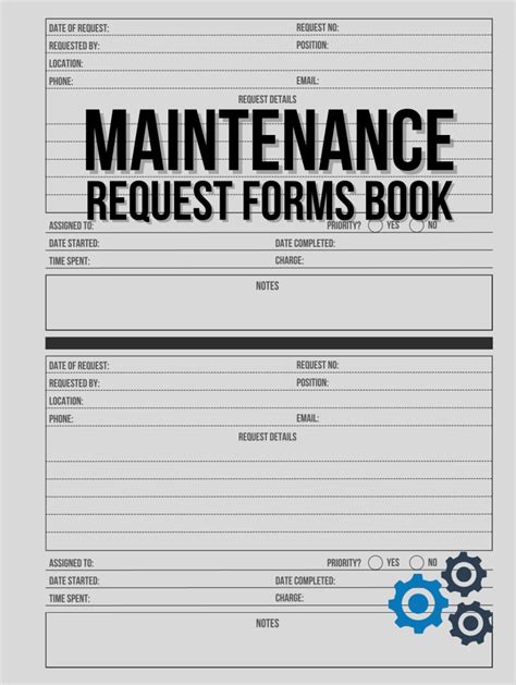 Maintenance Request Forms Book Logbook For Any Business Manager Or
