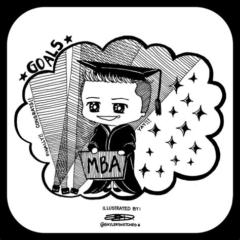 Mba Chibi Graduating Chibi Cartoon
