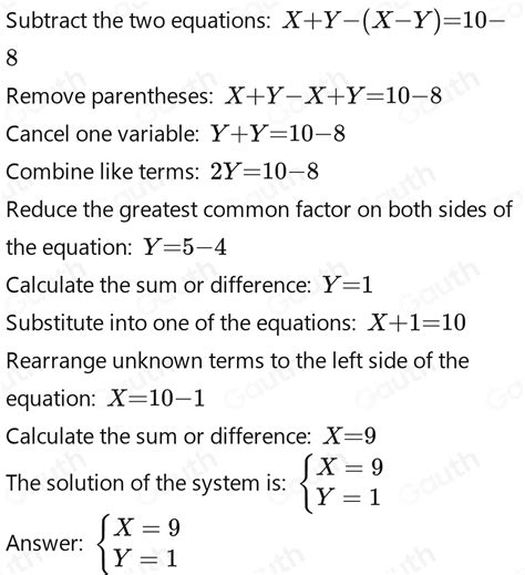 Solved Xy10 X Y8 Algebra