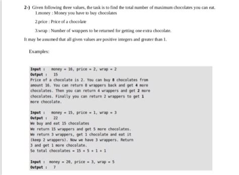 Solved Given Following Three Values The Task Is To Find Chegg