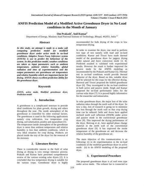 Pdf Anfis Prediction Model Of A Modified Active Greenhouse · Department Of Energy Maulana