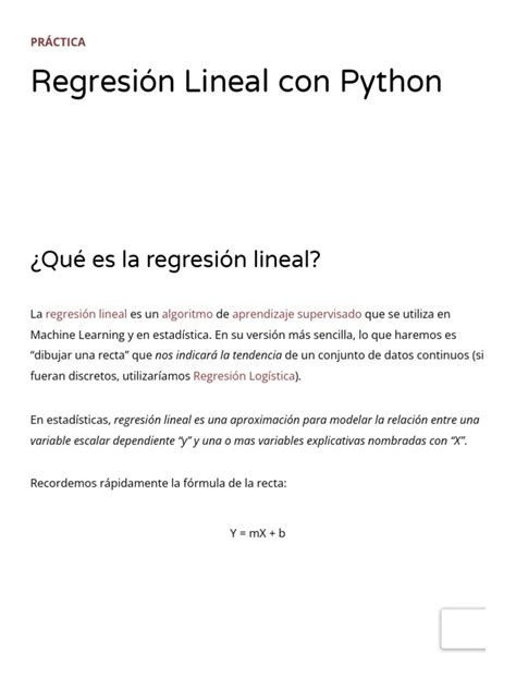 02 Regresión Lineal Python Descargar Gratis Pdf Regresión Lineal