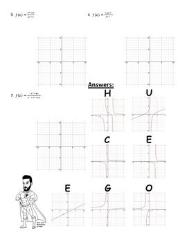 Graphing Rational Functions Joke Worksheet with Answer Key | TPT
