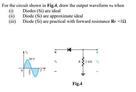 solved for the circuit shown in fig 4 draw the output