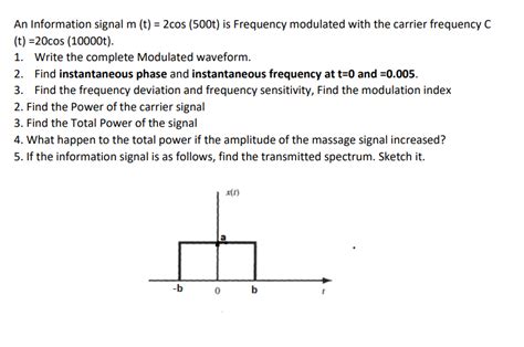 Solved An Information Signal M T 2cos 500t Is Frequency