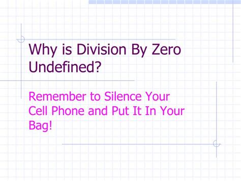 Ppt Why Is Division By Zero Undefined Powerpoint Presentation Free