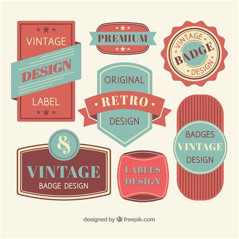 Free Vector Vintage Badge Collection With Flat Design