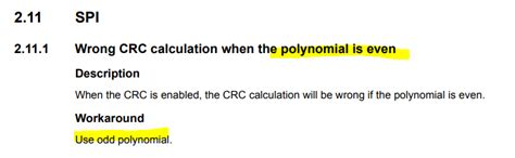 Solved How Do I Calculate The Spi Crc 16 In C Stmicroelectronics