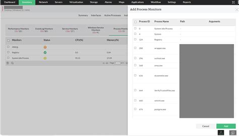 Monitoring Processes Opmanager Help
