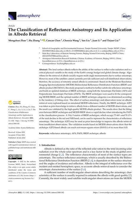 Pdf The Classification Of Reflectance Anisotropy And Its Application