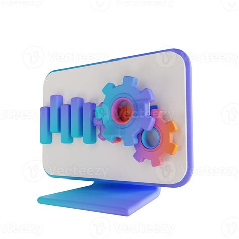 3d Illustration Data Monitoring 10855017 Png