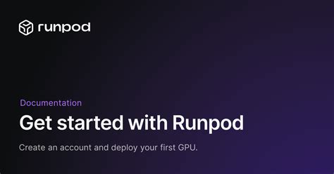 Get Started With Runpod Runpod Documentation