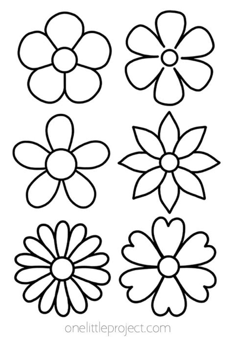 Flower Outline In 2024 Flower Outline Flower Coloring Pages Flower