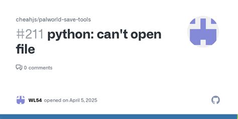 Python Cant Open File · Issue 211 · Cheahjspalworld Save Tools · Github