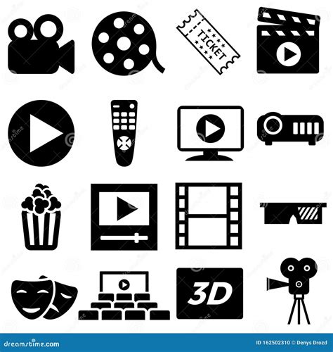 Conjunto De Iconos De Vector De Película Colección De Símbolos De