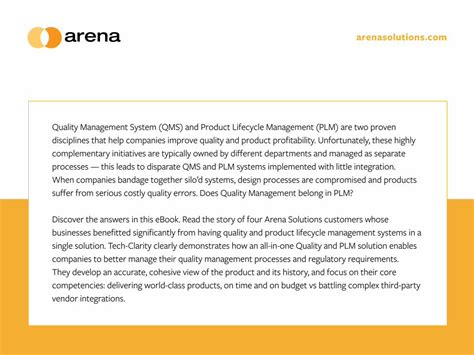 Pdf Arenasolutions Quality Management System Qms And Product Lifecycle