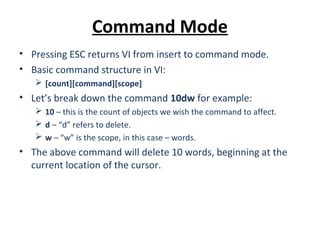 Vi Text Editor PPT