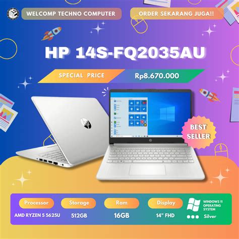 Jual Laptop Hp S Fq Au Amd Ryzen U G Gb Fhd Ips Ohs W Shopee Indonesia