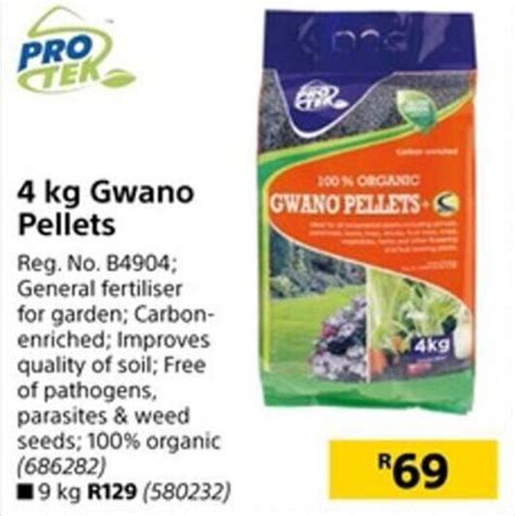 Pro Tek 4kg Gwano Pellets Offer At Builders Warehouse