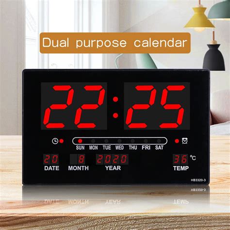 Big Number Alarm Clock Electronic Led Calendar Han Grandado