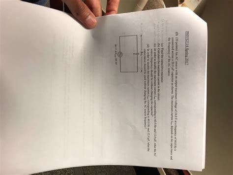Solved An AC Source With An Output Maximum Voltage Of V Chegg Com