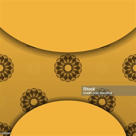 타이포그래피를 위해 준비된 고급스러운 갈색 장식이 있는 노란색 브로셔 꽃 식물에 대한 스톡 벡터 아트 및 기타 이미지 꽃