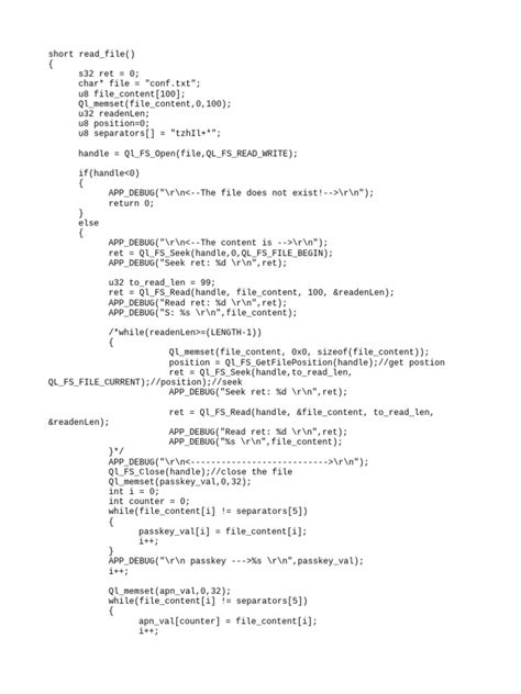 Read File Function And Calling Pdf