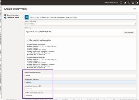 goldengate service ggs deployment configuration rheodata