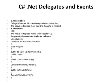 delegates and events ppt