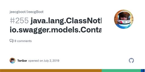 java lang classnotfoundexception io swagger models contact · issue