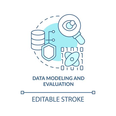 Data Modeling And Evaluation Turquoise Concept Icon Machine Learning