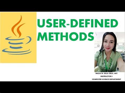 Lesson User Defined Methods In Java YouTube