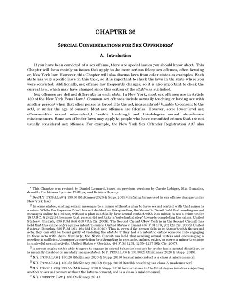 Fillable Online Chapter 36 Special Considerations For Sex Offenders