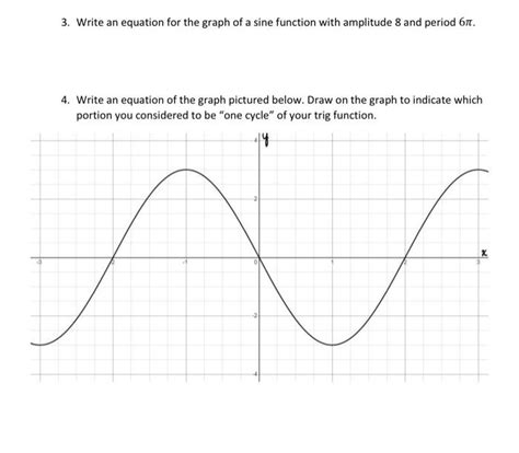 Solved 3 Write An Equation For The Graph Of A Sine Function