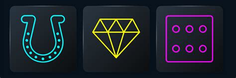 세트 라인 말굽 게임 주사위와 다이아몬드 검은 색 사각형 버튼 벡터 가능성에 대한 스톡 벡터 아트 및 기타 이미지 가능성 검은색 결정체 Istock