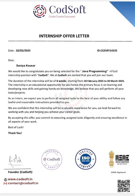 excited to share that i have received an offer letter for a java