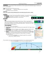 Lab Projectile Motion Docx Name S Jared D Mimbs Lab Projectile Motion Introduction