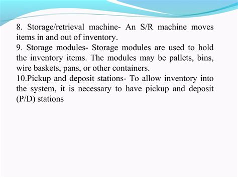 Automatic Storage And Retrieval System Ppt