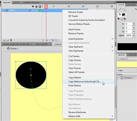 Flash CS Motion Tweening With AS Tutorial EduTech Wiki