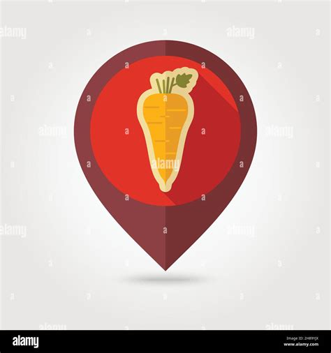 Parsnip Root Flat Vector Pin Map Icon Map Pointer Map Markers Vegetable Vector Illustration