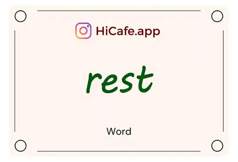 English Word Rest Meaning And Definition Hicafe