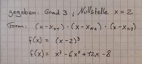Polynom Mit Vorgegebener Nullstelle Mathematik Rechnen Funktion