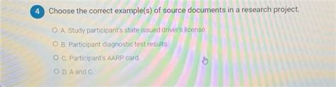 Solved Choose The Correct Examples Of Source Documents In