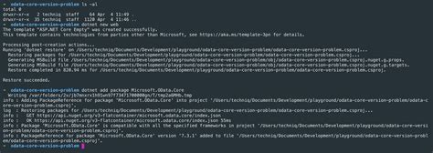 Feature Netcore Recent Nightly NuGet Packages Unable To Build Due To Microsoft OData Core