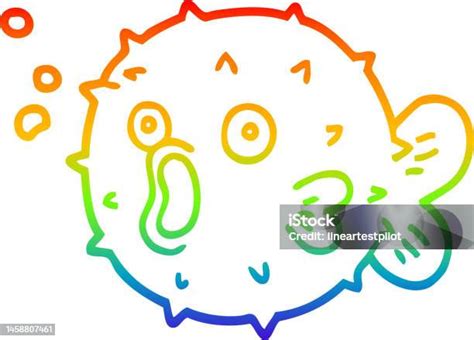 만화 타격 물고기의 무지개 그라데이션 선 그리기 그라데이션에 대한 스톡 벡터 아트 및 기타 이미지 그라데이션 기이함 낙서 드로잉 Istock