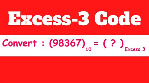 Decimal To Excess 3 Code Example Youtube