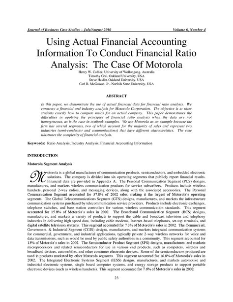 Financial Analysis Case Study Example Study Guides Projects